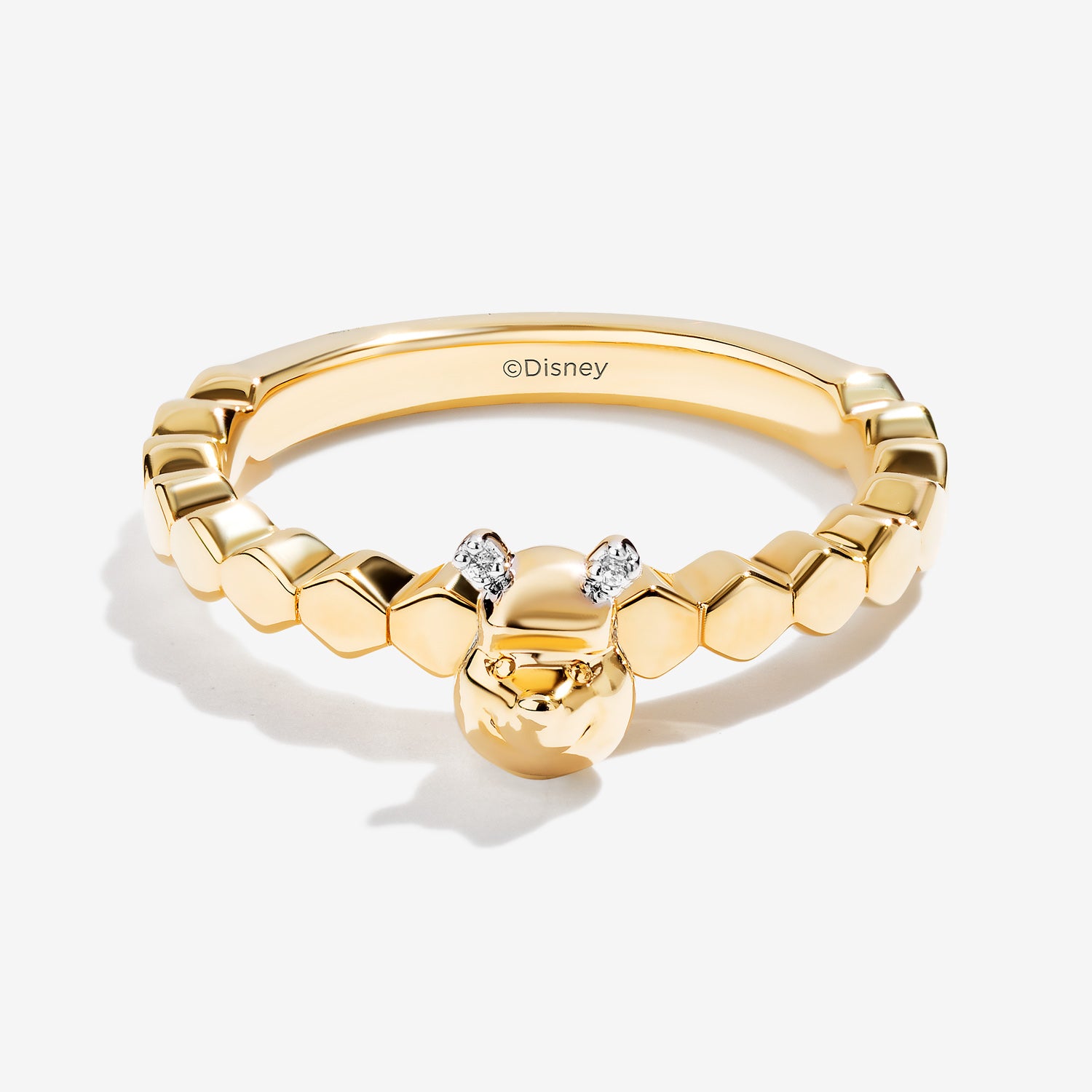 Disney Winnie the Pooh Inspired Honeycomb Stackable Ring in 14K Yellow ...