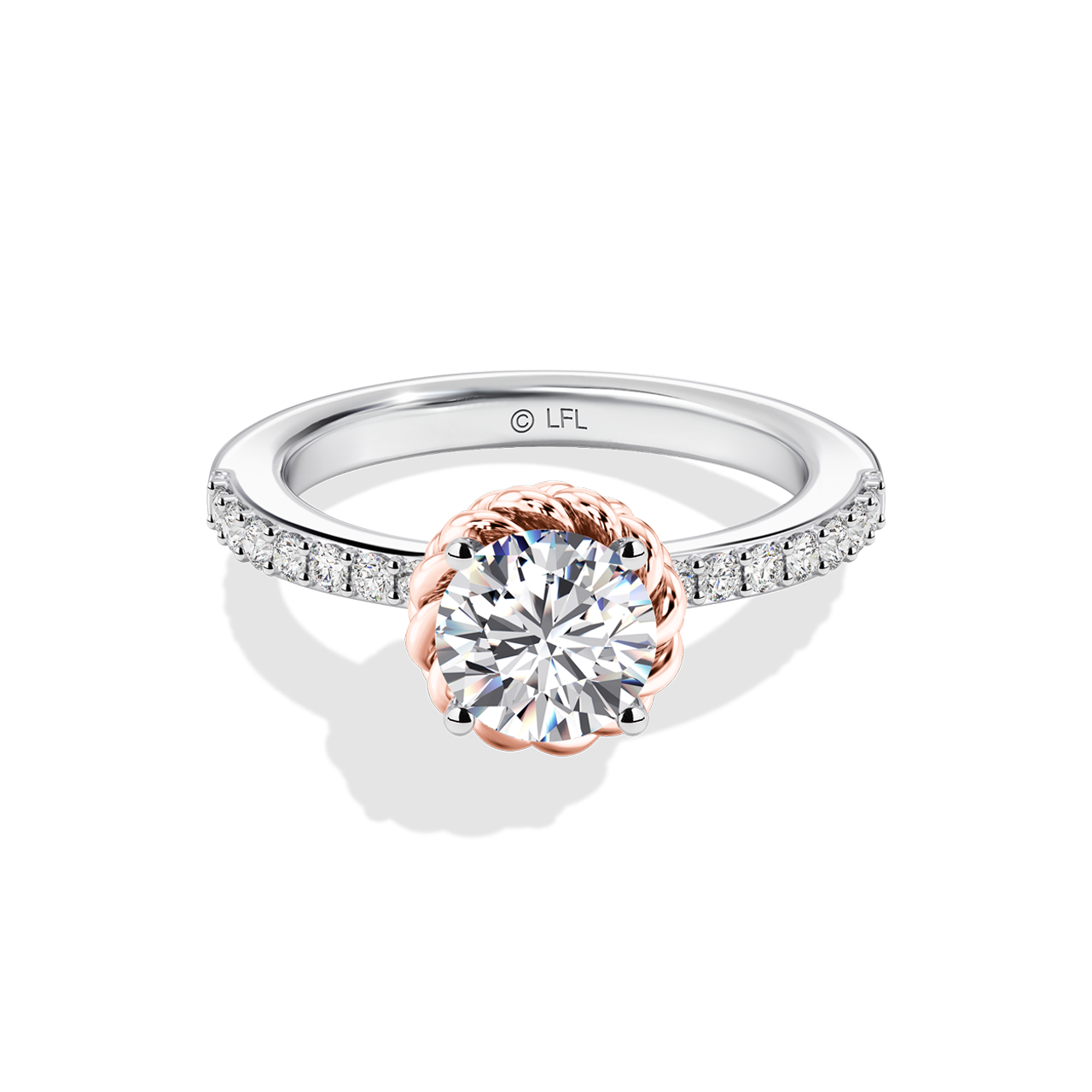 Women's Galaxy Star Engagement Ring with Lab Grown Diamonds set in 14K ...