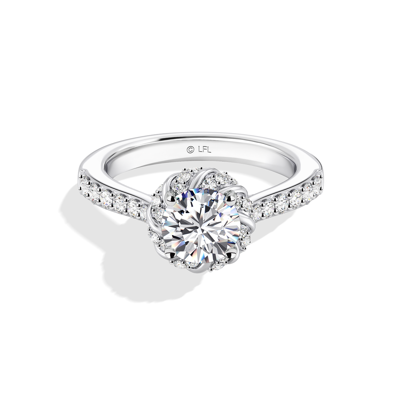 Women's Galaxy Star Engagement Ring with Lab Grown Diamonds set in 14K ...