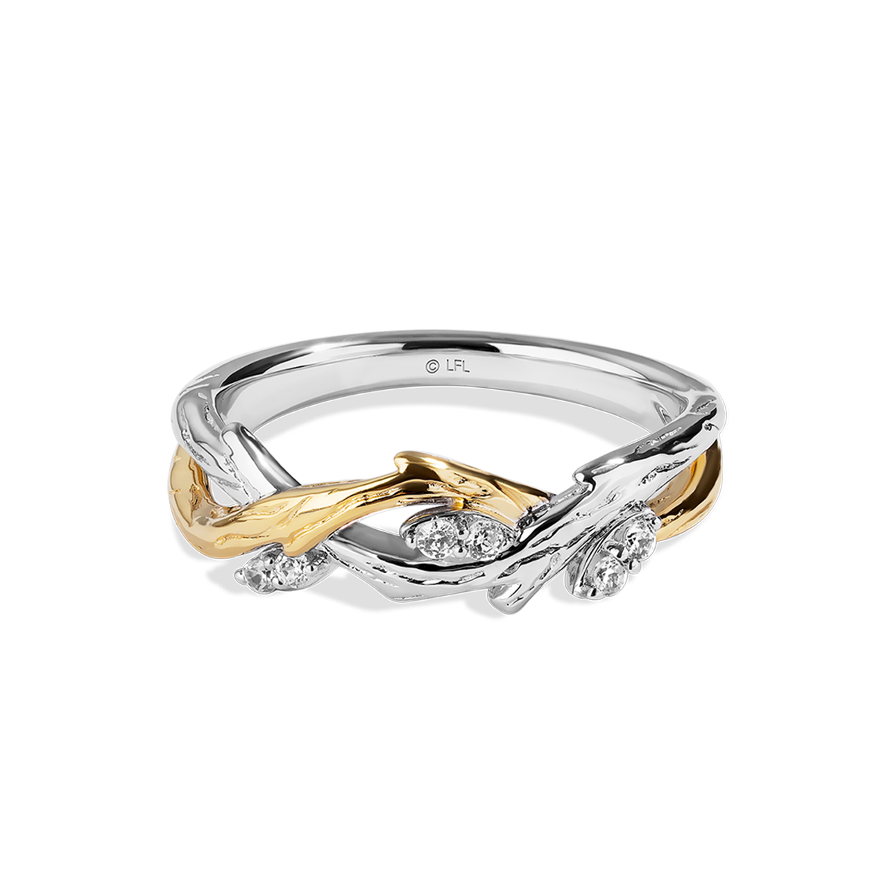 Star Wars™ Yoda White Diamond Women's Ring Silver & Yellow Gold 1/10 ...